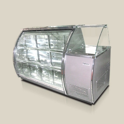 Refrigerador horizontal panorámico vidrio curvo con casillero - Polo Norte